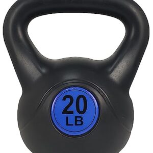 Signature Fitness Wide Grip Kettlebell Exercise Fitness Weight, Set of 3, Includes 10 lbs, 15 lbs, 20 lbs, Multicolor