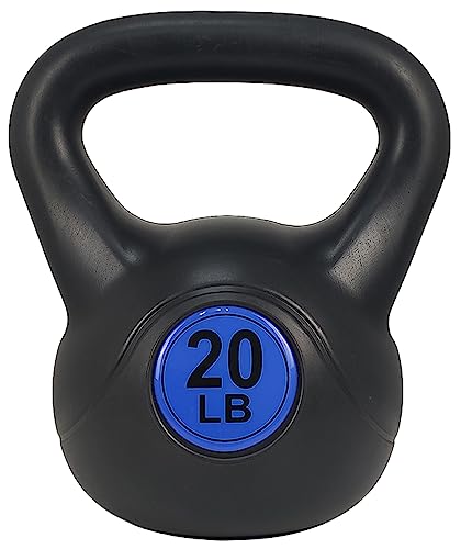 Signature Fitness Wide Grip Kettlebell Exercise Fitness Weight, Set of 3, Includes 10 lbs, 15 lbs, 20 lbs, Multicolor