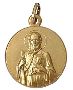 saint jude thaddeus apostle medal - patron saint of impossible cases - 100% made in italy (st.jude (round shape))