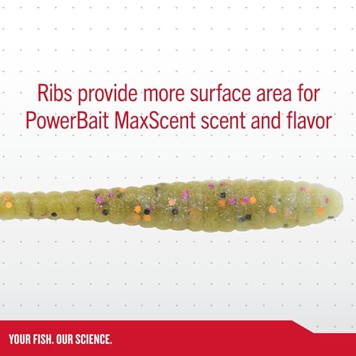 Berkley PowerBait MaxScent Fishing Soft Bait, Green Pumpkin Party, 4 1/4"