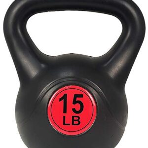 Signature Fitness Wide Grip Kettlebell Exercise Fitness Weight, Set of 3, Includes 10 lbs, 15 lbs, 20 lbs, Multicolor