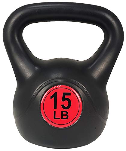 Signature Fitness Wide Grip Kettlebell Exercise Fitness Weight, Set of 3, Includes 10 lbs, 15 lbs, 20 lbs, Multicolor