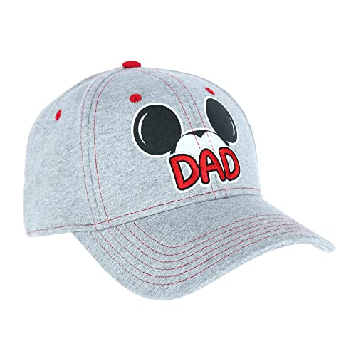 Jerry Leigh Disney Men's Mickey Mouse Dad Baseball Cap, Grey,One Size