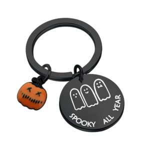 ensianth halloween ghost keychain spooky all year keychain thanksgiving gift pumpkin keychain trick or treat gift (halloween key black)