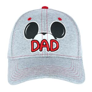 jerry leigh disney men's mickey mouse dad baseball cap, grey,one size