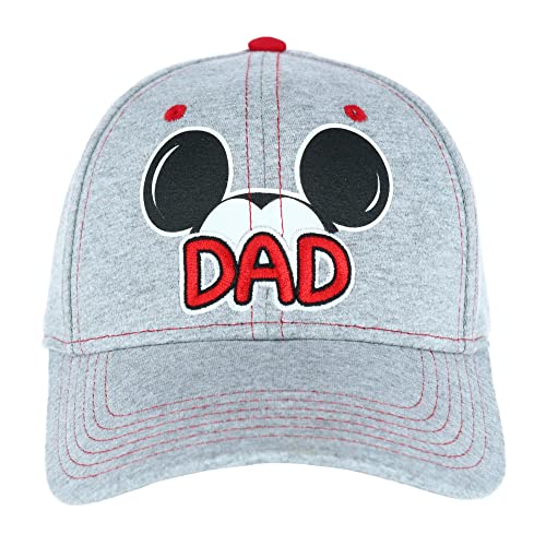 Jerry Leigh Disney Men's Mickey Mouse Dad Baseball Cap, Grey,One Size