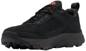 columbia men's hatana breathe hiking shoe, black/mountain red, 11