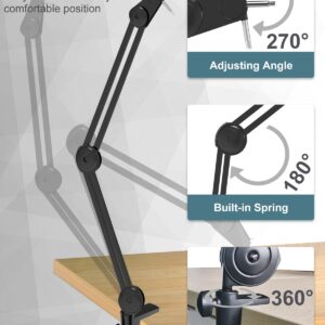 Boseen Microphone Boom Arm Stand for Blue Yeti with Shock Mount Foam Cover, Heavy Duty Boom Scissor Arm Stand for Blue Yeti, Broadcasting and Recording