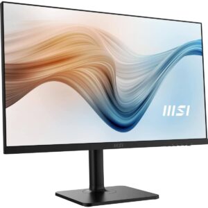 msi modern md241p, 24" monitor, 1920 x 1080 (fhd), ips, 75hz, tuv certified eyesight protection, 5ms, hdmi, usb c, tilt, swivel, height adjustable, pivot,black