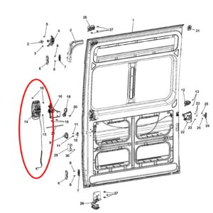 APPERFiT Sliding Door Handle with Cables for Right Passenger Side Slide Door 5RK14JXWAB Compatible with RAM ProMaster Cargo Van 1500 2500 3500 Door Parts 2014 2015 2016 2017 2018