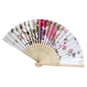 fan summer vintage bamboo folding hand held flower fan chinese dance party pocket gifts wedding ornaments fan craft gift 2021 hand fan (color : a)