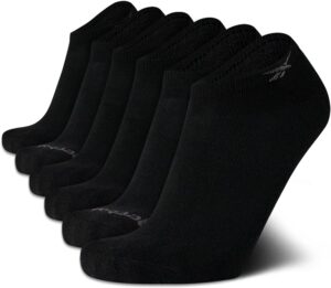 reebok men’s low cut socks – 6 pack basic cushion low cut no show socks for men - men's athletic socks (size: 6-12.5), size 6-12.5, classic black