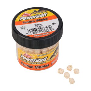 berkley powerbait panfish nibbles fishing soft bait, waxie, small jar