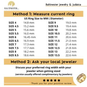 Baltinester Handmade Ani Ledodi Hebrew Letters Classic Wedding Band Ring in 14k Yellow Gold and 925 Sterling Silver Size 10.5 Jewelry