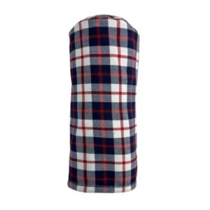 Sunfish Tartan Golf Headcover Set White, Navy, Red Plaid - Driver, Fairway, Hybrid