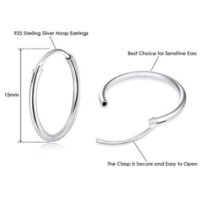 LANE WOODS 3 Pairs Sterling Silver Hoop Stud Earrings Sets for Women: Hypoallergenic Small Tiny Ball Stud CZ Dainty Endless Sterling Silver Huggie Hoops Earrings Piecing Jewelry for Women Sensitive Ears