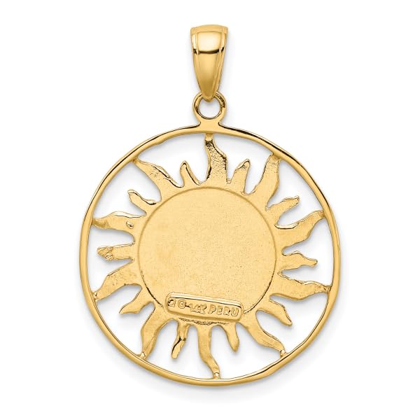 IceCarats 14K Yellow Gold Sun Crescent Moon Stars Necklace Charm Pendant 31mm x 22mm Only