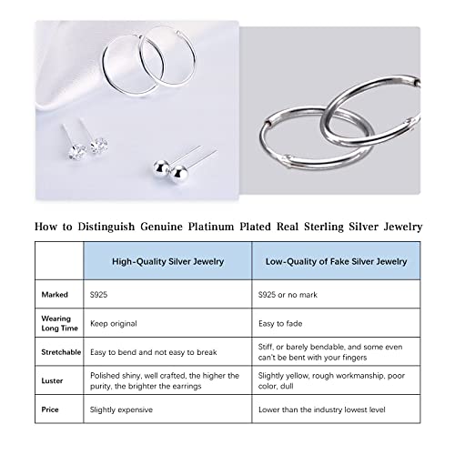 LANE WOODS 3 Pairs Sterling Silver Hoop Stud Earrings Sets for Women: Hypoallergenic Small Tiny Ball Stud CZ Dainty Endless Sterling Silver Huggie Hoops Earrings Piecing Jewelry for Women Sensitive Ears