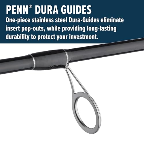 PENN 10’ Pursuit IV 2-Piece Fishing Rod and Reel (Size 4000) Surf Spinning Combos, 10’, 2 Graphite Composite Fishing Rod with 5 Reel, Durable and Lightweight, Black/Silver