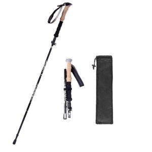 weisiyu trekking hiking poles - collapsible and telescopic walking sticks with natural cork handle and extended eva grips for backpacking camping