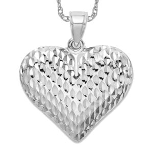 icecarats 925 sterling silver heart love necklace charm pendant 25mm x 23mm only