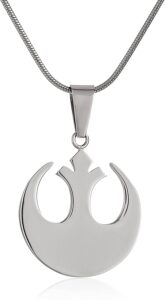 rebel alliance symbol - star war pendant necklace for women & men - snake chain unisex 925 silver and gold plated trendy fashion jewelry for fans- galactic accessory