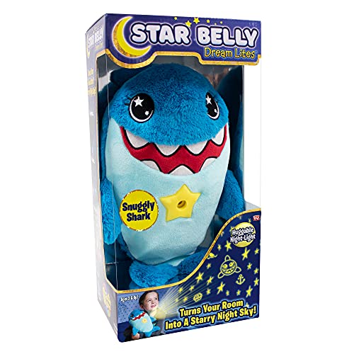 Ontel Star Belly Dream Lites, Stuffed Animal Night Light, Snuggly Blue Shark - Projects Glowing Stars & Shapes in 6 Gentle Colors, As Seen on TV