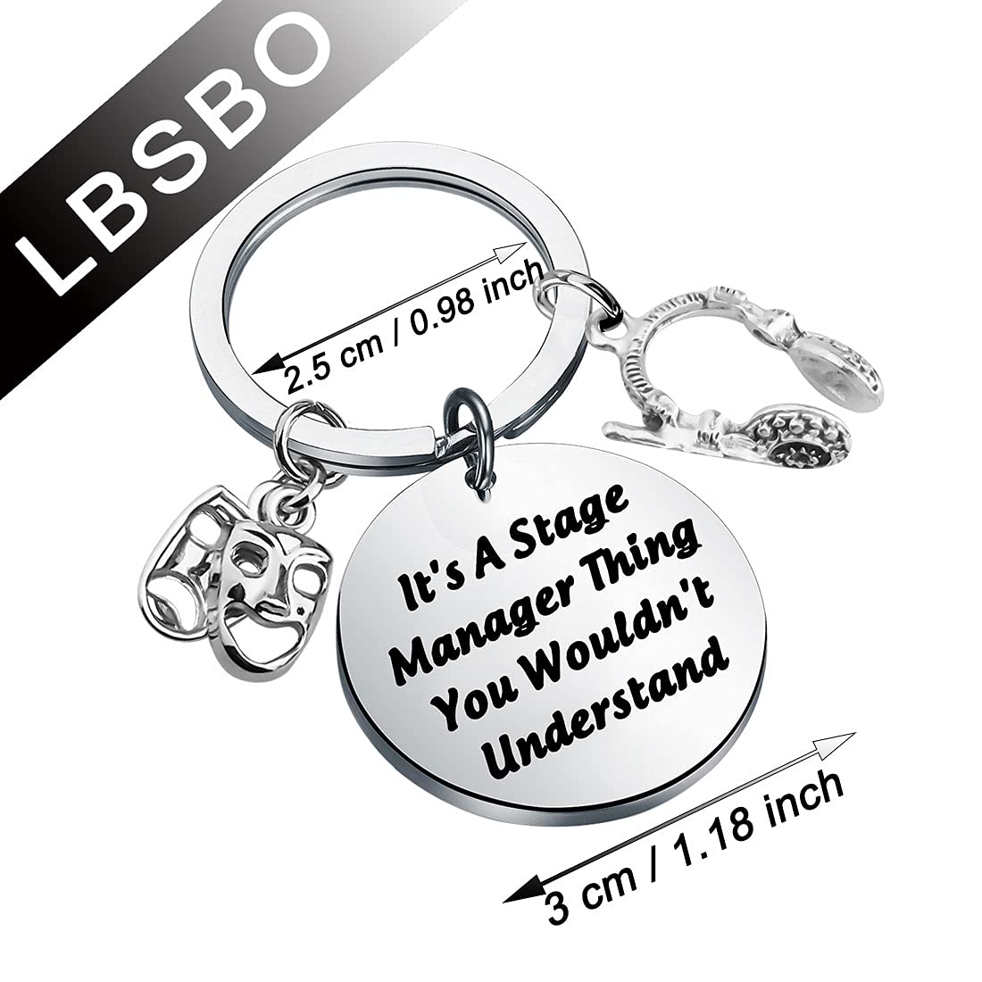 CENWA Stage Manager Keychain Drama Mask Jewelry Drama Major Gift It's A Stage Manager Thing You Wouldn't Understand (Manager Thing K)