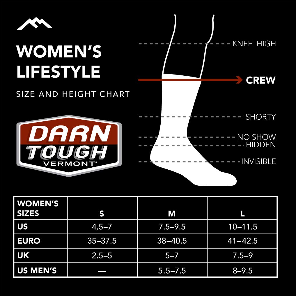 Darn Tough Women's Phat Witch Crew Lightweight with Cushion Sock (Style 1644) - Denim, Medium