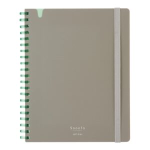 kokuyo sooofa soft ring notebook, 0.2 inch (4 mm) grid ruled, 80 sheets, b6 deformation, warm gray, japan import (su-sv748s4-m)