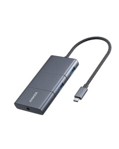 anker usb c hub, powerexpand 6-in-1 adapter, with 4k hdmi, 100w power delivery port, 2 10 gbps a ports, sd card reader, and 3.5mm audio, for macbook air, pro, xps, more