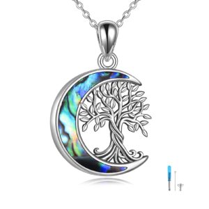 onefinity tree of life urn necklaces for ashes sterling silver celtic knot moon tree of life cremation jewelry for ashes memory jewelry for women men