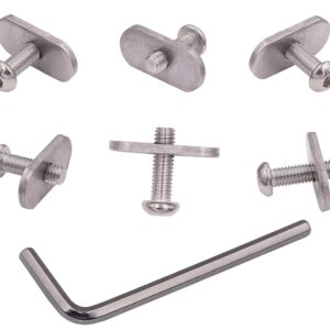 METER STAR 6 Pcs 304 Stainless Steel Kayak Rail Screws & M6 Track Nuts Rail Hardware Gear Mounting Replacement Kit for Kayaks Canoes Boats Rails