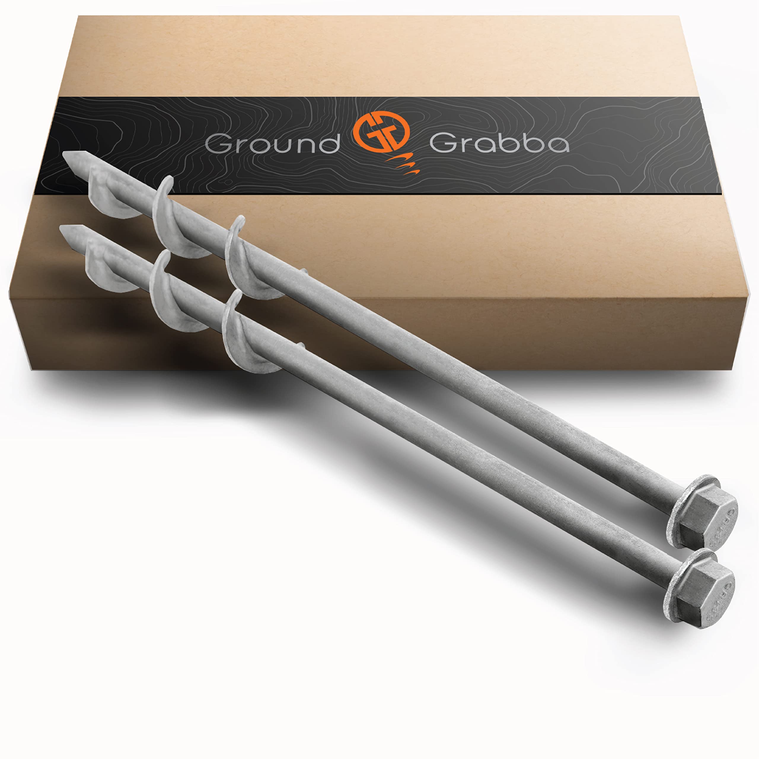 GROUNDGRABBA Screw in Tent Stake for Sand and Loose Ground | Premium Drill Driven Ground Anchor Earth Screws | Sand Screw Anchor | 2X GroundGrabba Pro 1 Stakes