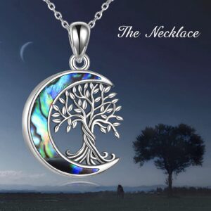 ONEFINITY Tree of Life Urn Necklaces for Ashes Sterling Silver Celtic Knot Moon Tree of Life Cremation Jewelry for Ashes Memory Jewelry for Women Men