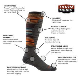 Darn Tough Vermont Backwoods OTC Lightweight with Cushion w/Padded Shin Charcoal XL (US 12.5-14.5)