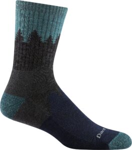 darn tough men's number 2 micro crew midweight with cushion sock (style 1974) - gray, large