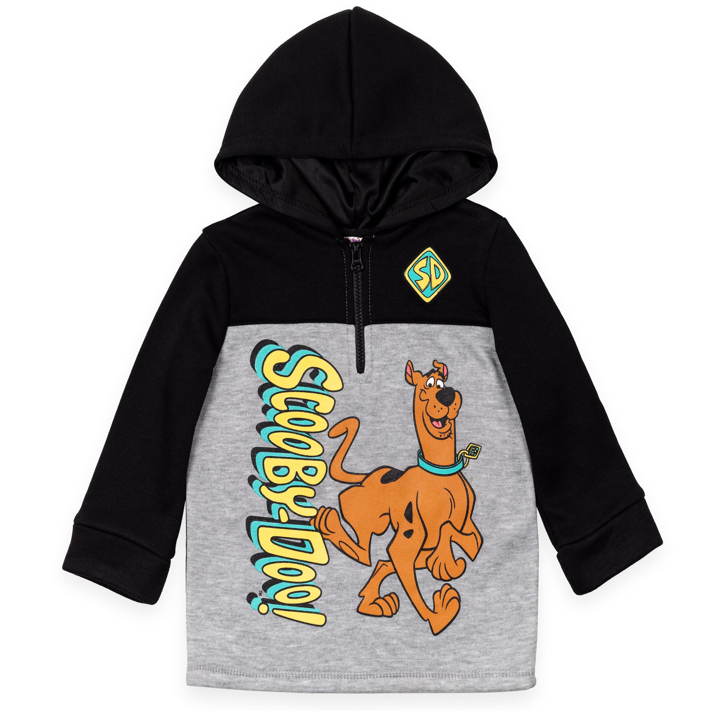 Scooby-Doo Toddler Boys Fleece Half-Zip Pullover Hoodie Grey/Black 5T