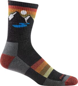 darn tough men's sunset ridge micro crew lightweight with cushion sock (style 1997) - charcoal, large