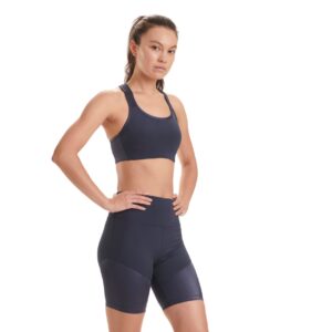 spalding women's active shine racerback sports bra, navy blazer, x-large