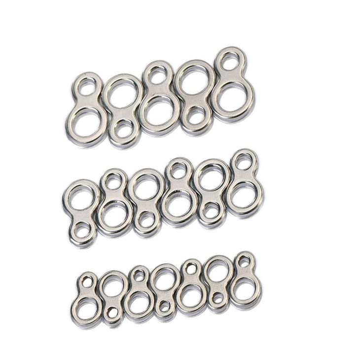 Fishing Split Rings, 60pcs High Strength Stainless Steel Solid Fishing Figure 8 Jigging Rings Lure Connector Tackle Accessories Saltwater Freshwater