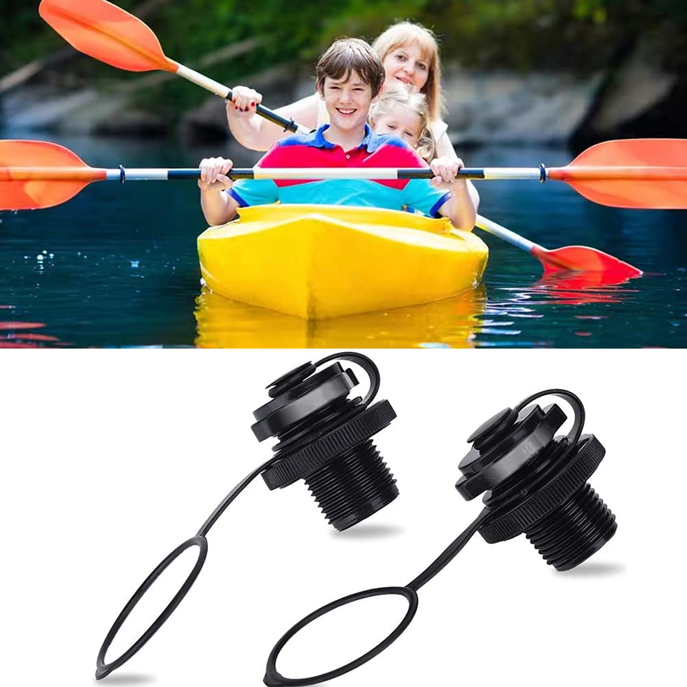 Inflatable Boat Air Valve,2PCS Inflatable Boat Replacement Caps Boat Spiral Air Plugs 0ne-Way Inflation Replacement for Inflatable Raft Boat Kayak(22mm)