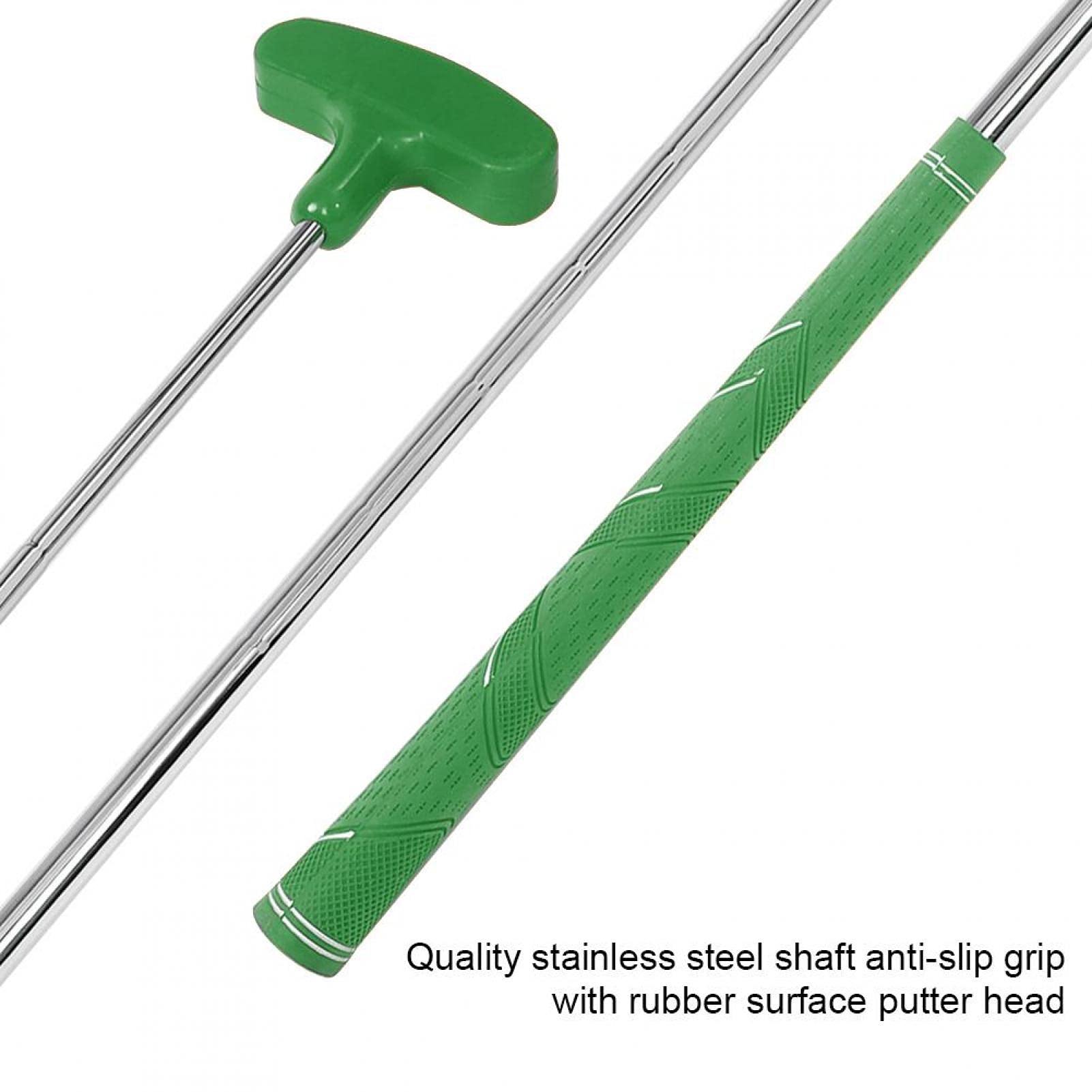 Junior Golf Putter-24Inch Two Way Golf Putter Rubber Head Kids Golf Clubs Stainless Steel Mini Golf Putter for Age 3 4 5 Years Old Right or Left Handed Golfers(Green)