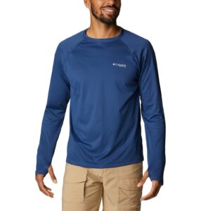 columbia men's pfg zero rules ice long sleeve shirt, carbon, xx-large