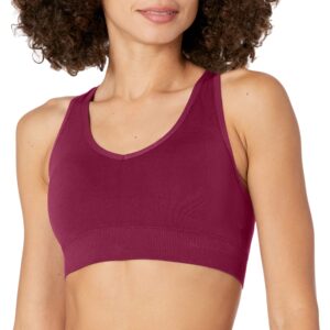 spalding women's activewear multi-strap sports bra, regular & plus size, red plum, medium