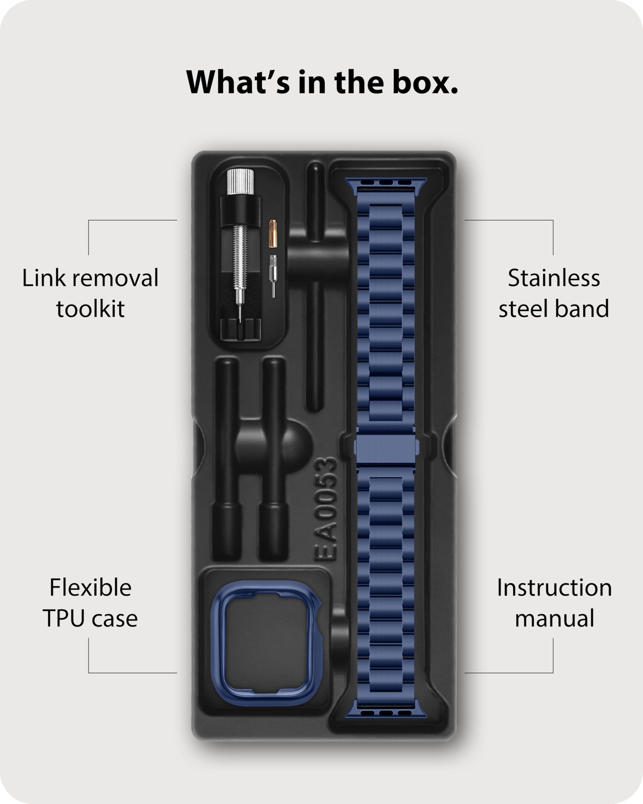 Fullmosa Compatible Apple Watch Bands 41mm 40mm 38mm 49mm 45mm 44mm 42mm, Stainless Steel iWatch Band with Case for Apple Watch Ultra2 Ultra Series 9 8 7 6 5 4 3 2 1 SE SE2, 38mm 40mm 41mm Blue