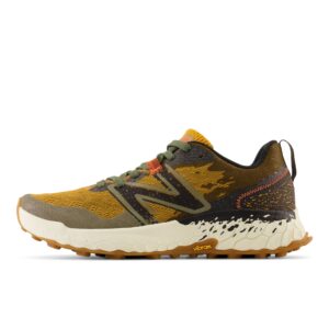 New Balance Men's Fresh Foam X Hierro V7 Running Shoe, Golden Hour/Dark Camo/Black, 9.5