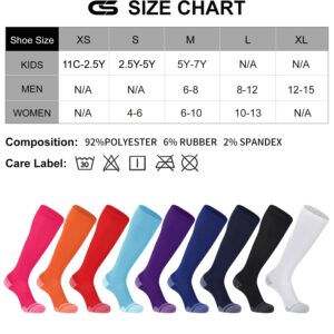 CS CELERSPORT 2 Pack Baseball Softball Soccer Socks Over the Calf Sports Tube Socks for Youth Men and Women Medium Black