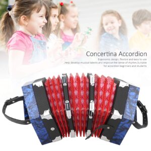 Concertina Accordion Portable 20 Keys 40 Tones Professional Musical Instrument Hand Piano Accordion for Adults Students Beginners with Carrying Bag 18 x 17 x 17cm / 7.1 x 6.7 x 6.7in (Royal Blue)