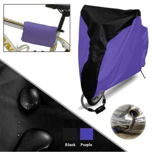 ZYXFYY Bike Cover Bicycle Cover Waterproof Bicycle Fabric Outdoor Protective Bicycle Cover with Lock Eyelets Dust Rain Dustproof (Purple,L)